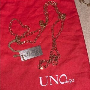 UNO de 50 | Jewelry | Nwt Uno De 5 Gold Chain W Charm 34 L | Poshmark